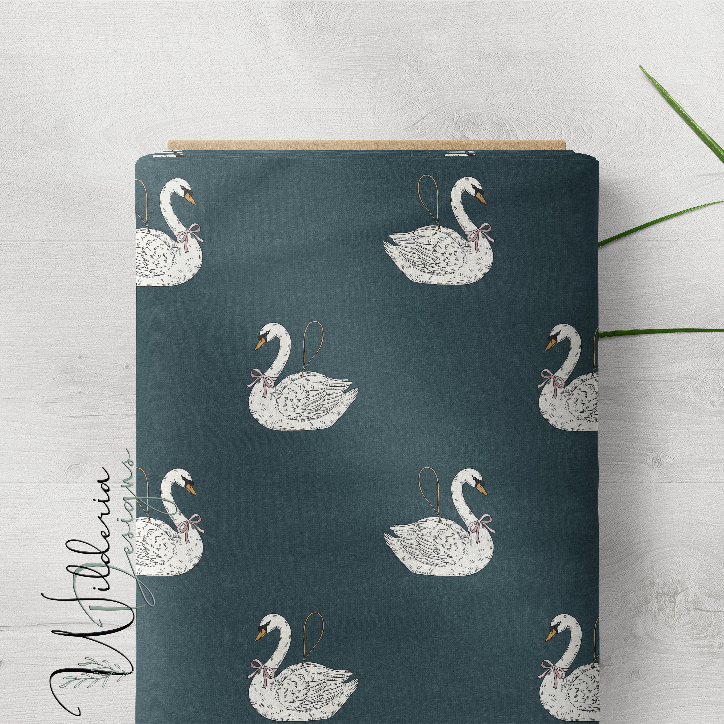 “Vintage Christmas" Swan Ornaments | Midnight Blue – Wilderia Designs